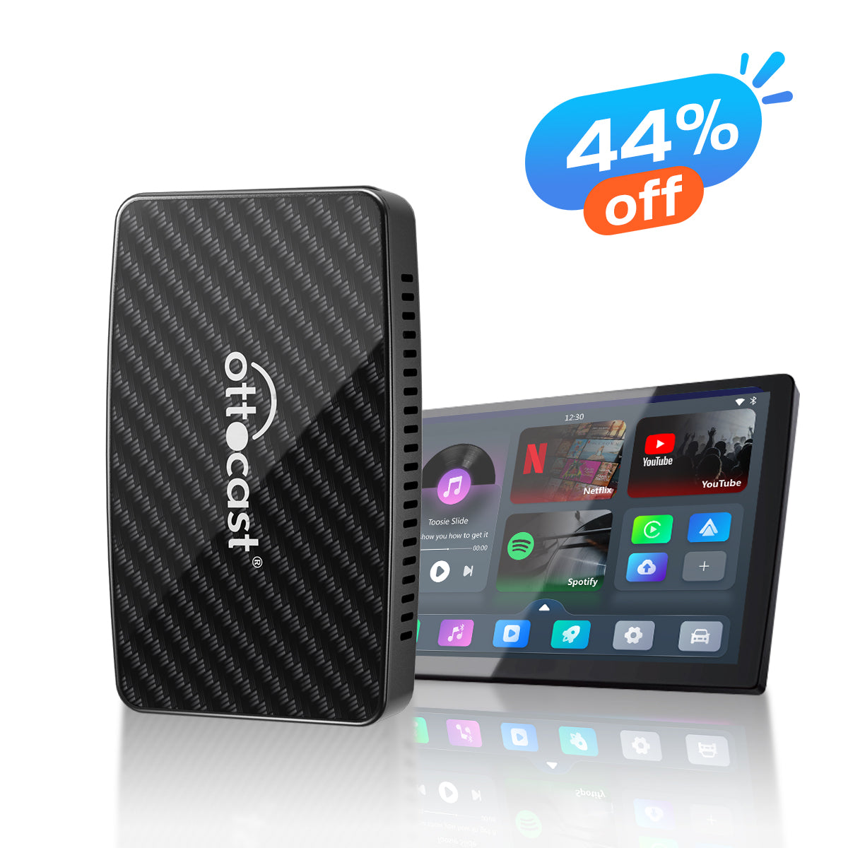 Play2Video CarPlay Inalámbrico/ Android Auto Adaptador todo en uno - Ottocast