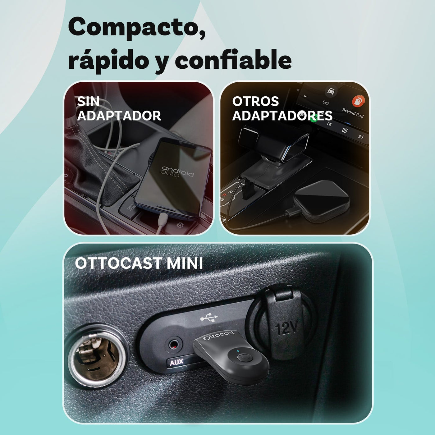 Ottocast®2025 Mini adaptador inalámbrico CarPlay/Android Auto